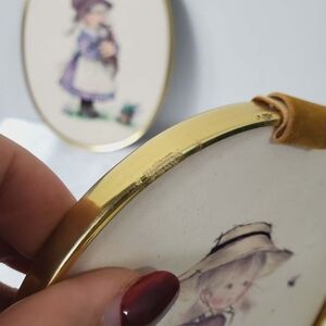 Art | Vintage Oval Gilded Frame Sarah Kay Little Girl Painting | Poshmark